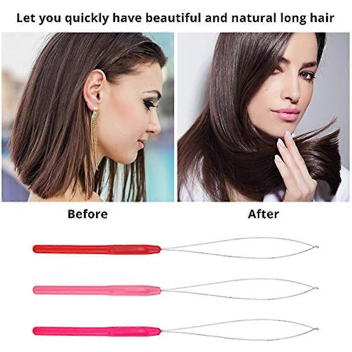 18 Pieces Hair Extension Loop Plastic Hair Extension Loop Needle ...
