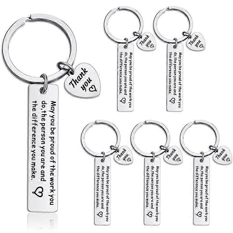 6 Pcs Thank You Gifts Keychain Appreciation Keychain Make a Difference ...