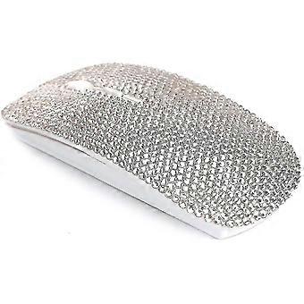 10 Ones Design Bling Wireless Mouse Sparkly, Silver Rhinestone Glitter ...