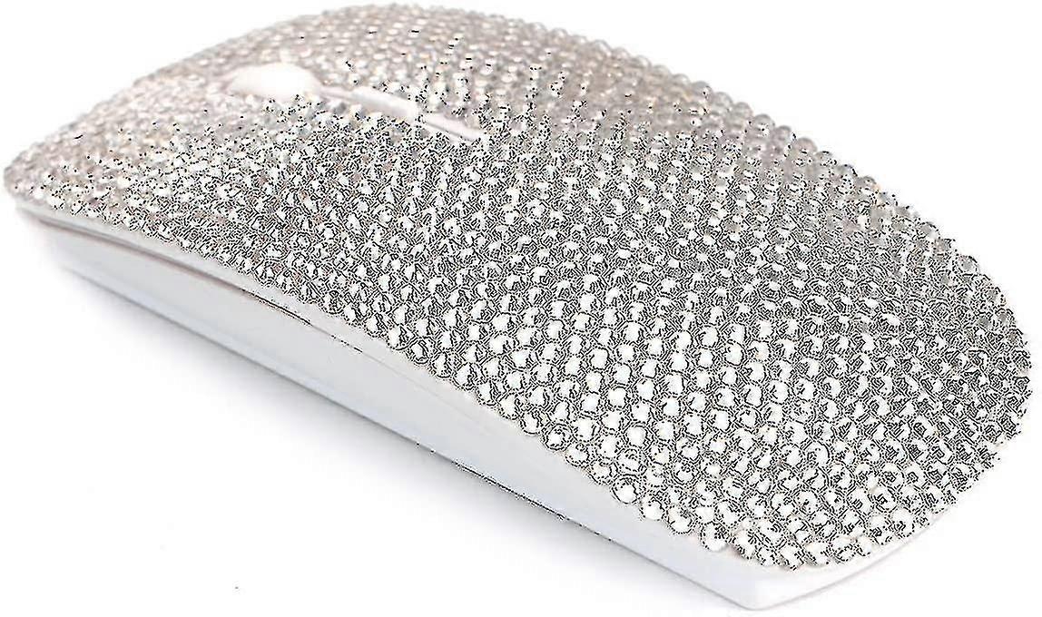 10 Ones Design Bling Wireless Mouse Sparkly, Silver Rhinestone Glitter ...