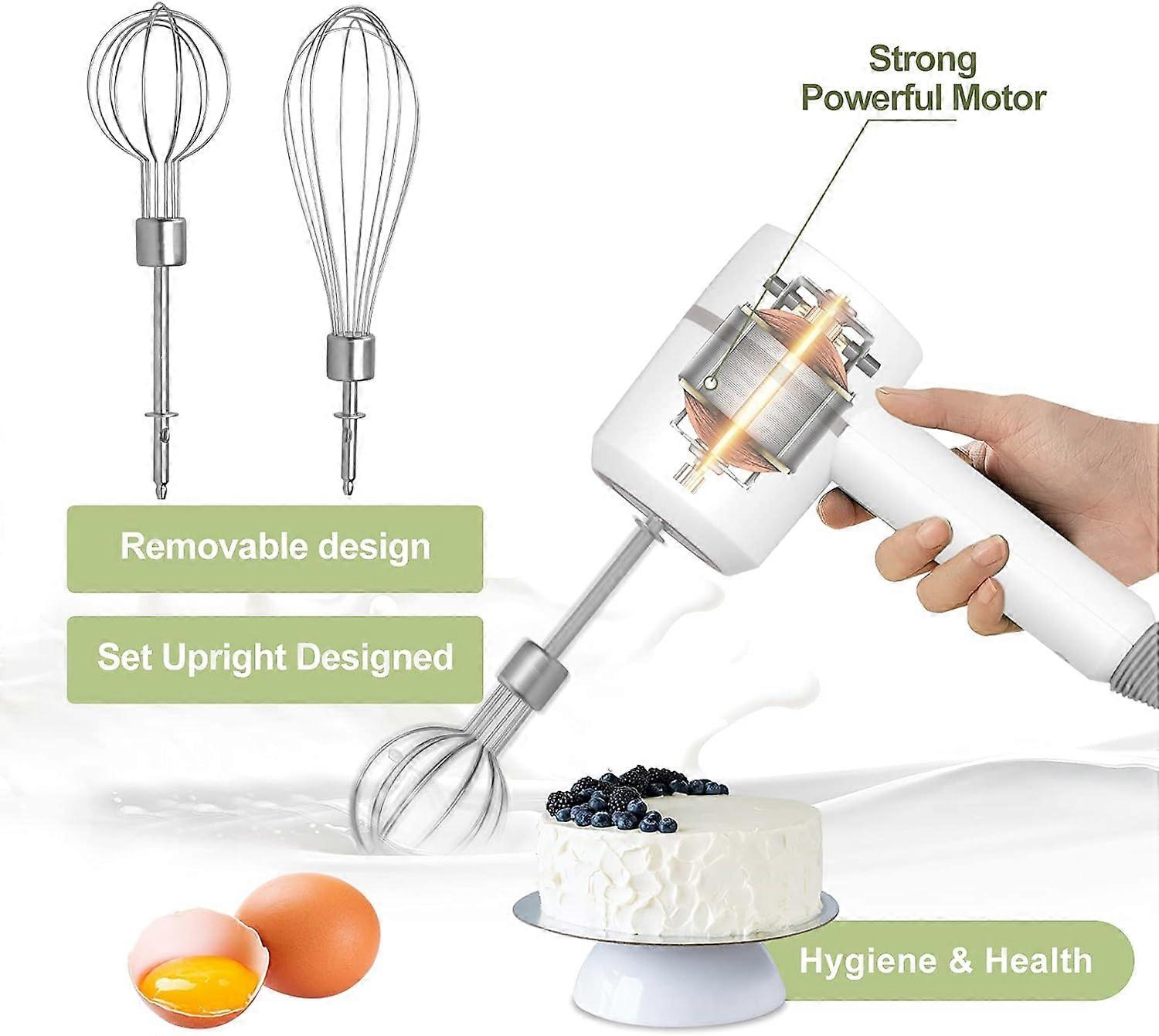 Electric Hand Mixer Food Chopper 2 in 1 Rechargeable Battery Operated ...