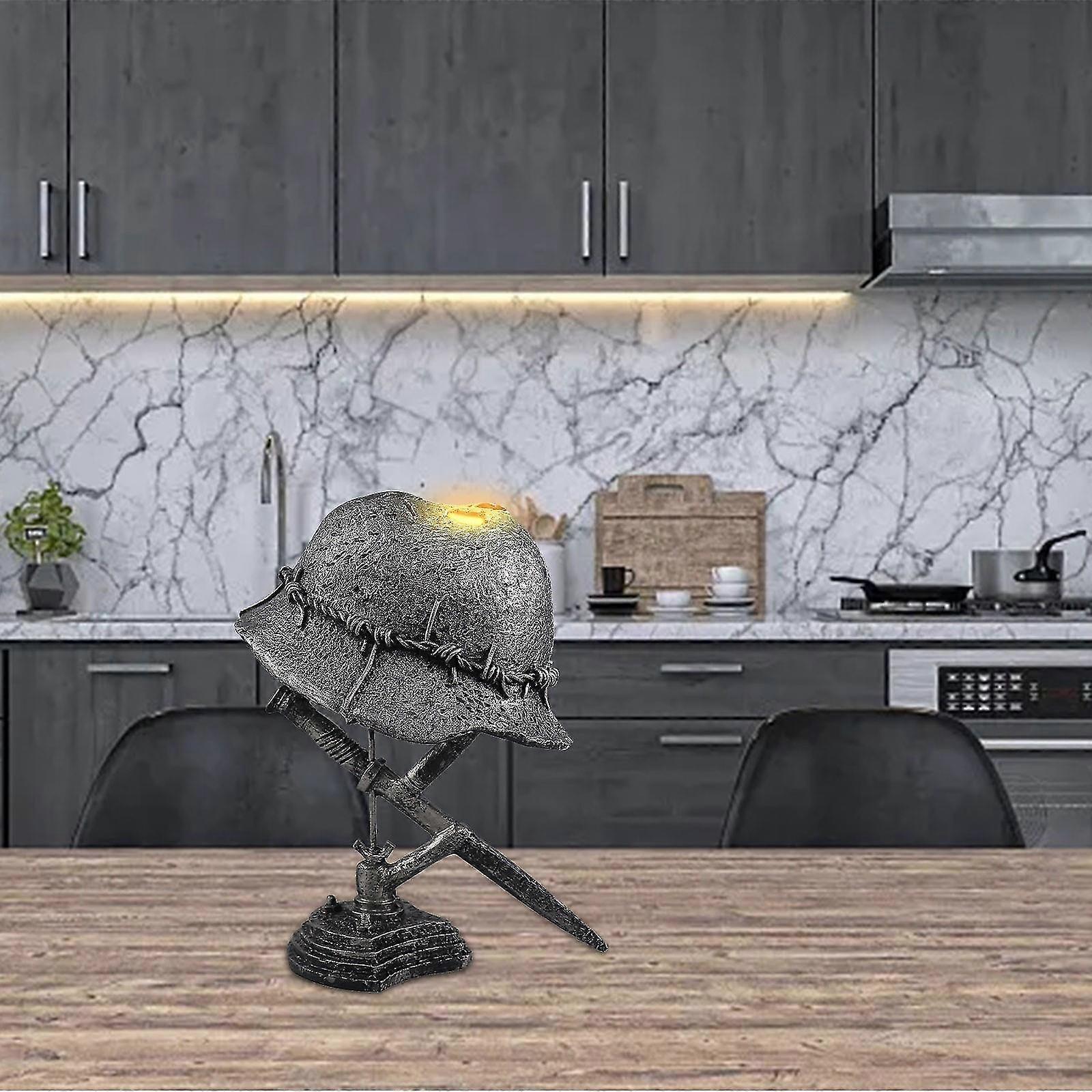 Table Lamp Statue Made From Soldier Helmet And Bayonet Best for ...