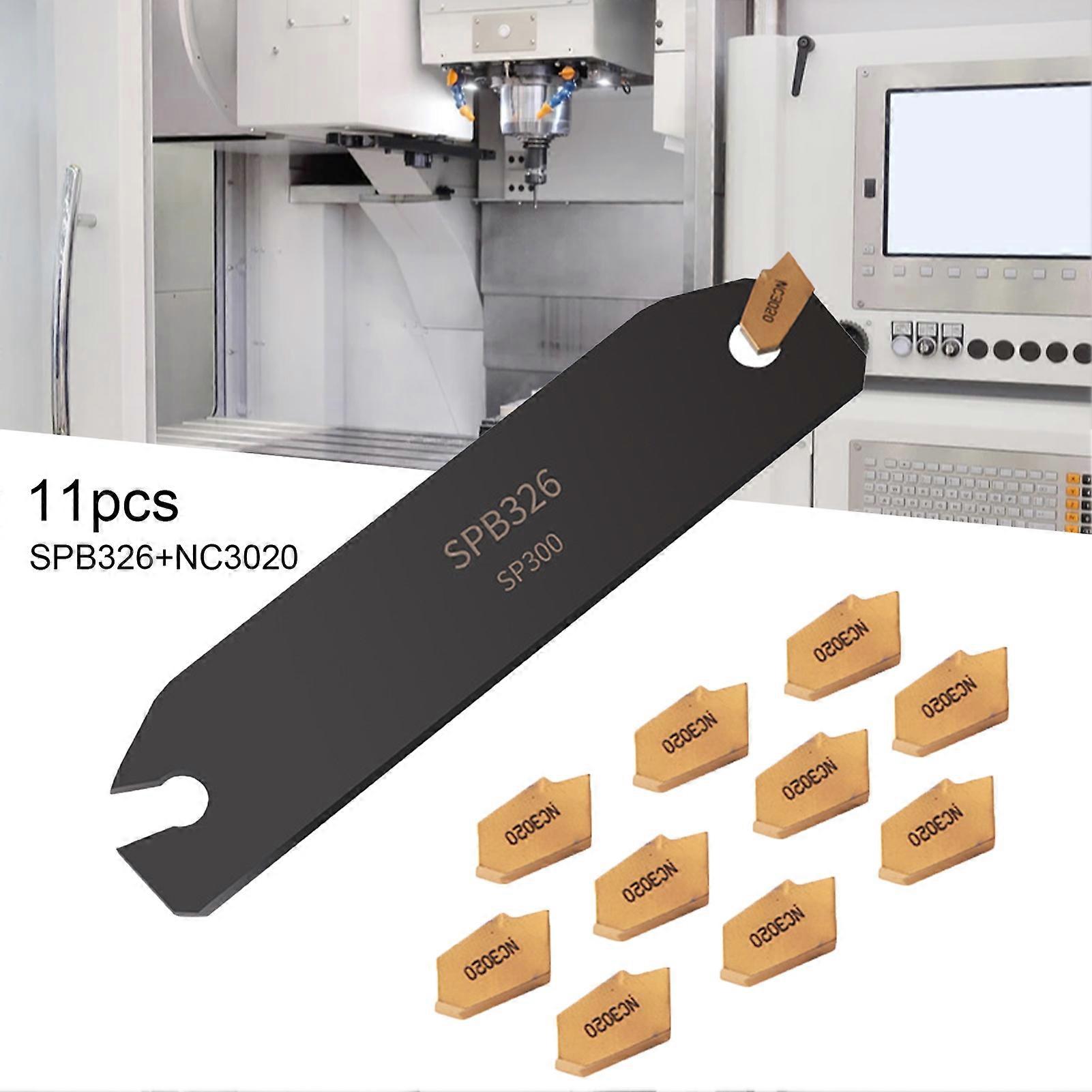 11Pcs/Set NC3020 CNC Carbide Inserts SPB326 Toolholder Smooth Chip ...