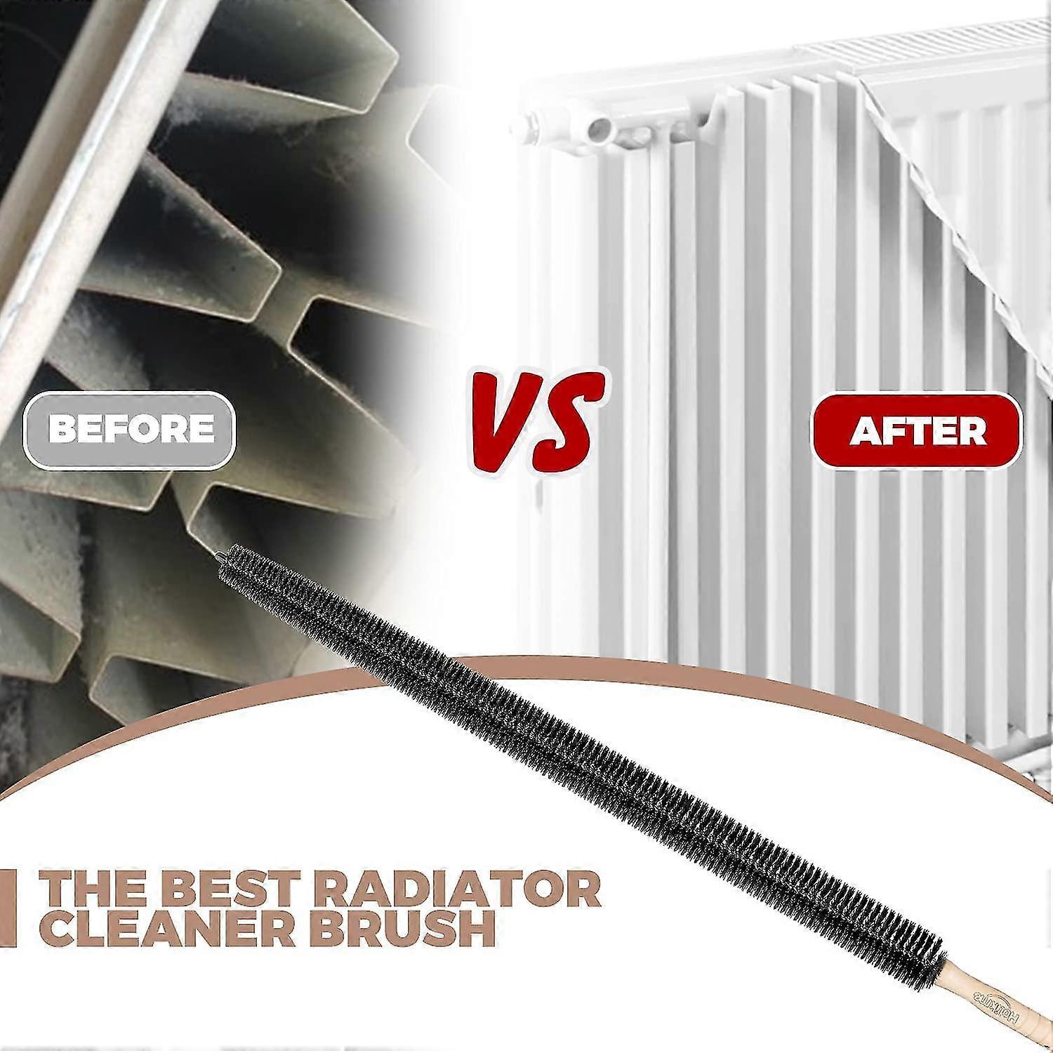 Radiator Cleaner Brush, 2 Pack Radiator Duster, Long Flexible With Wood ...