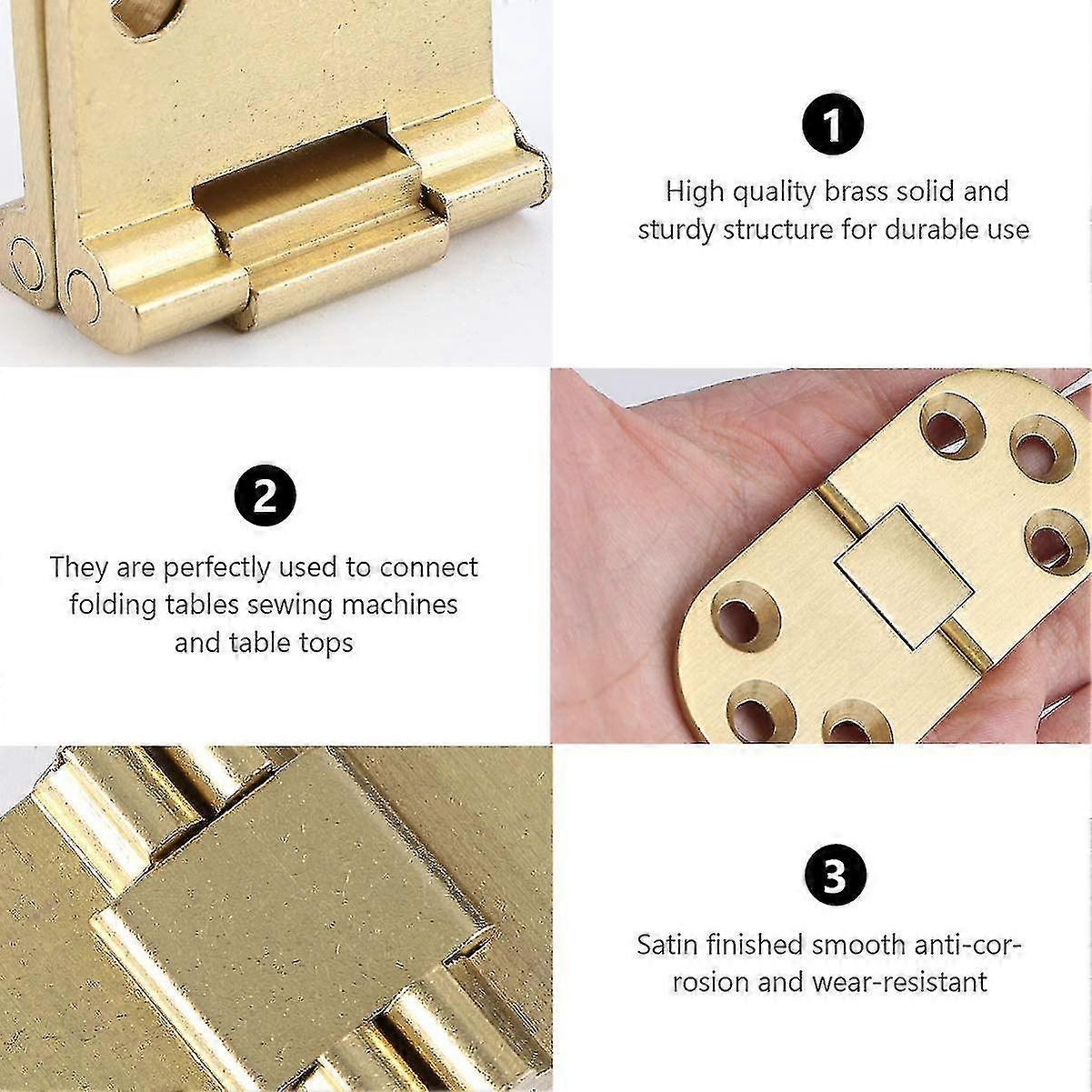 4set Brass Hinges With Screws For Folding Table Cabinet Door Furniture ...