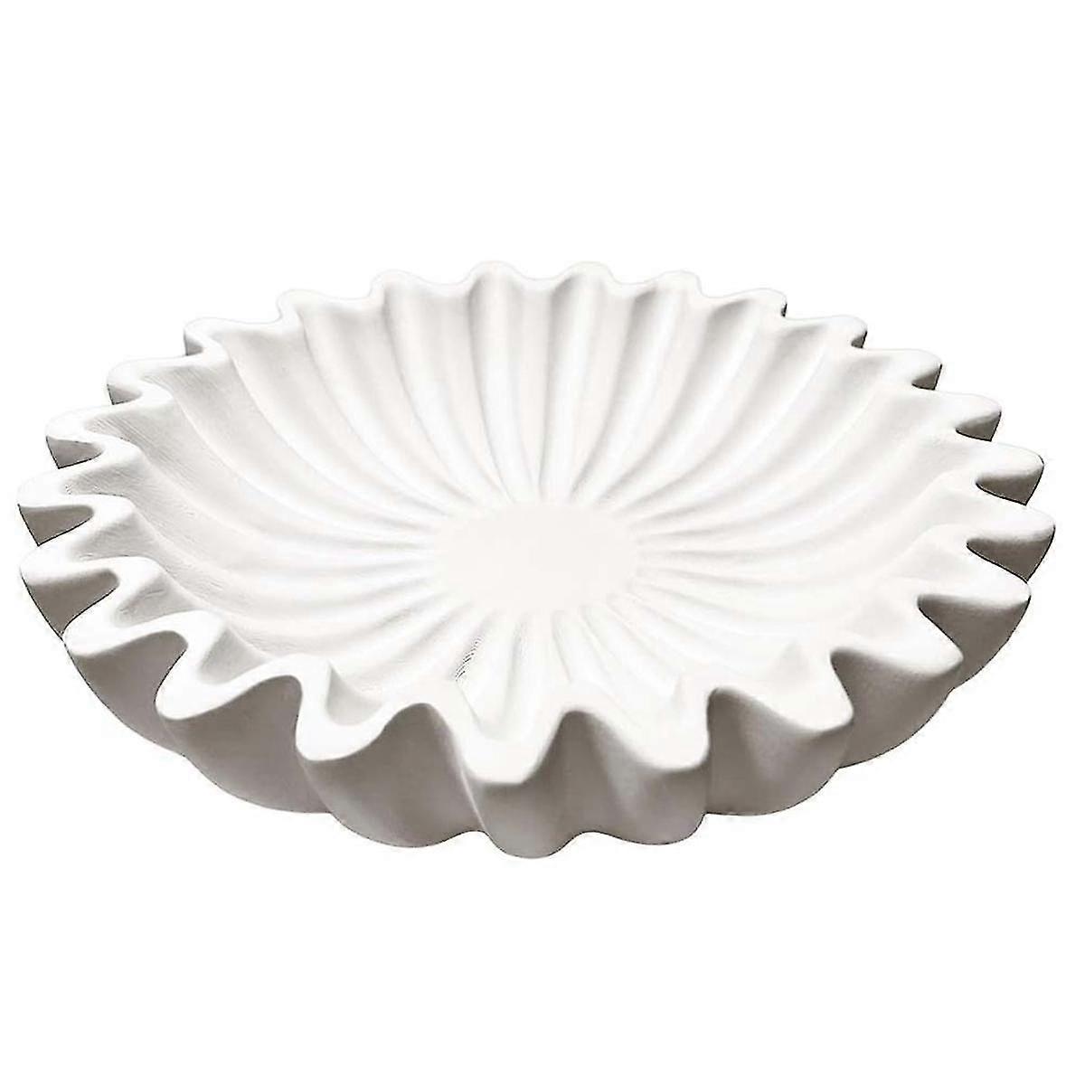 Fluted Ruffle Decorative Bowl Resin Scallop Fruit Bowl Key Bowl For ...
