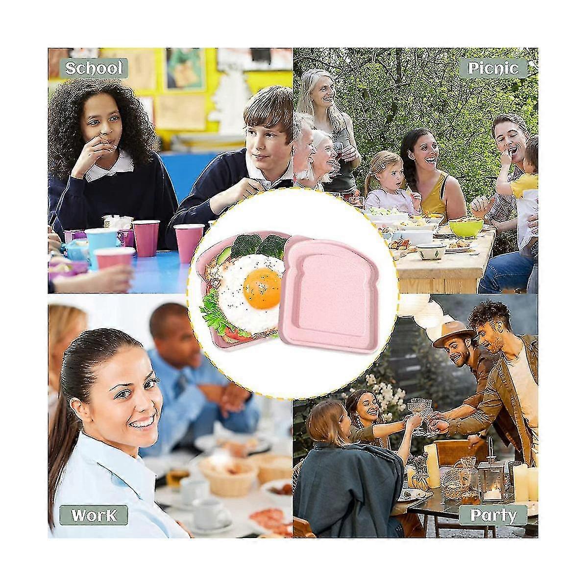 4pcs Sandwich Containers For Lunch Boxes, Reusable Sandwich Box ...