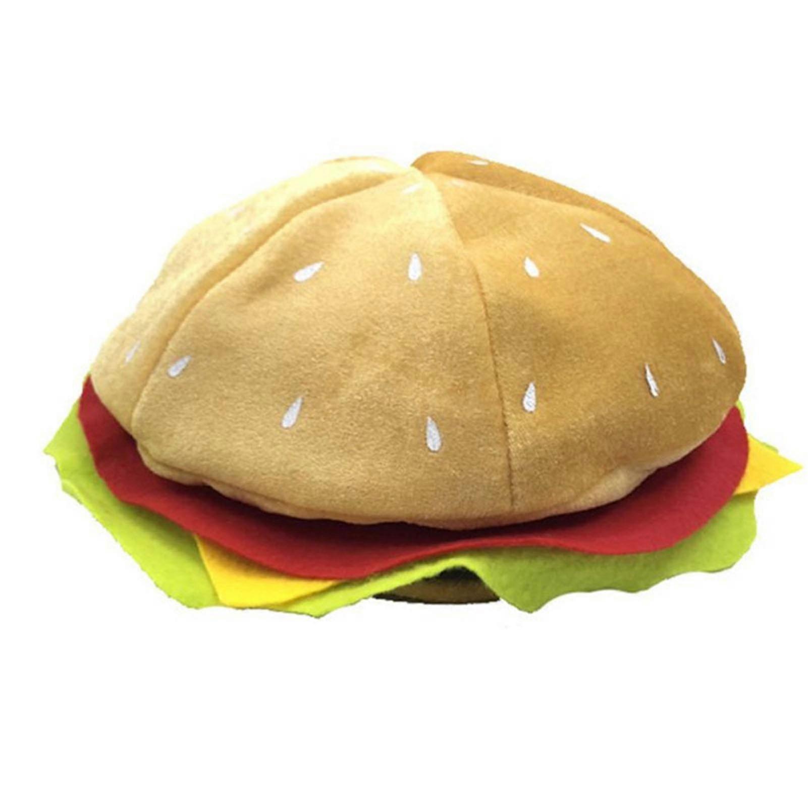 Adults Hamburger Hat Cute Funny Realistic Cozy Stretchy Costume ...