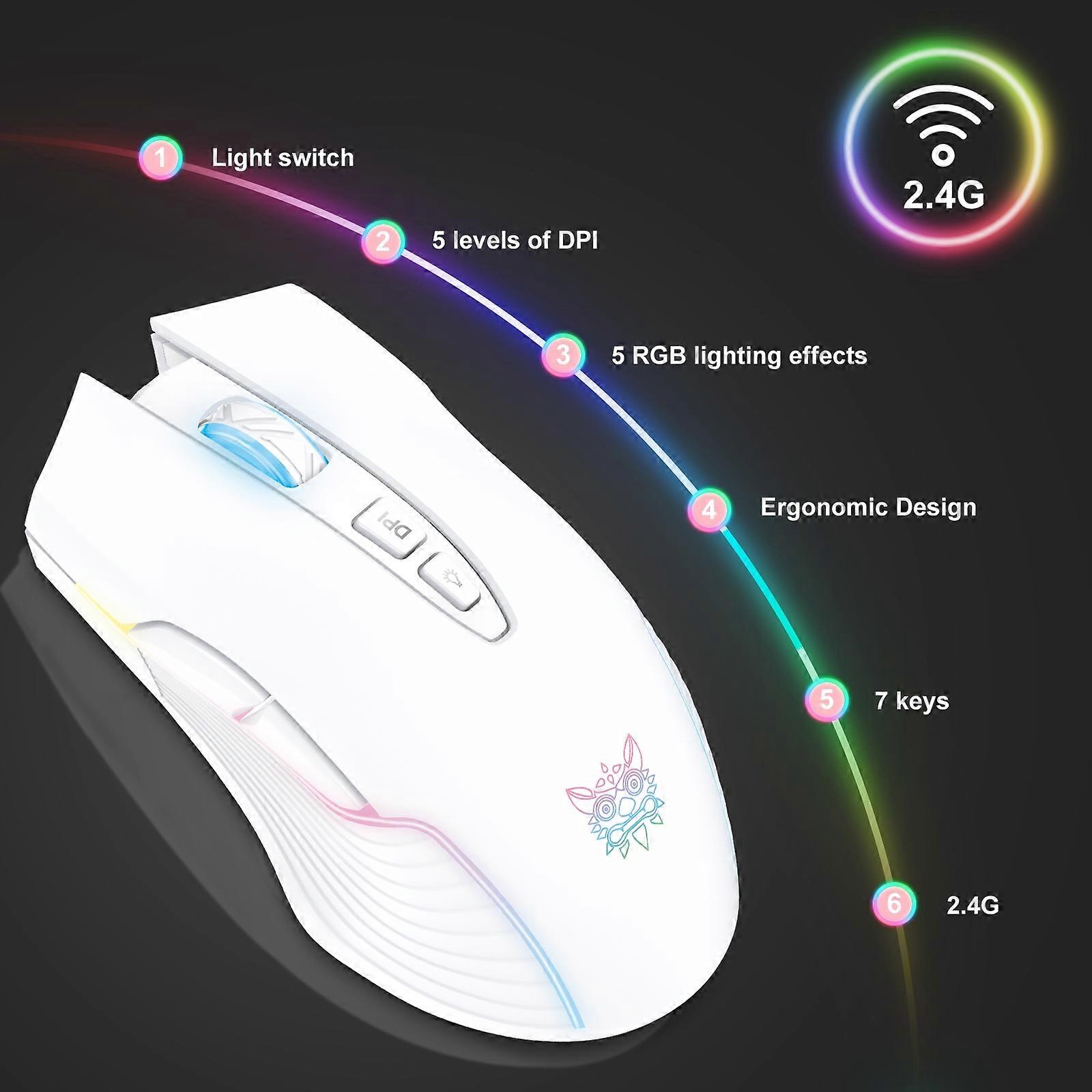ONIKUMA CW905 2.4G RGB Lighting Wireless Mouse | Fruugo UK