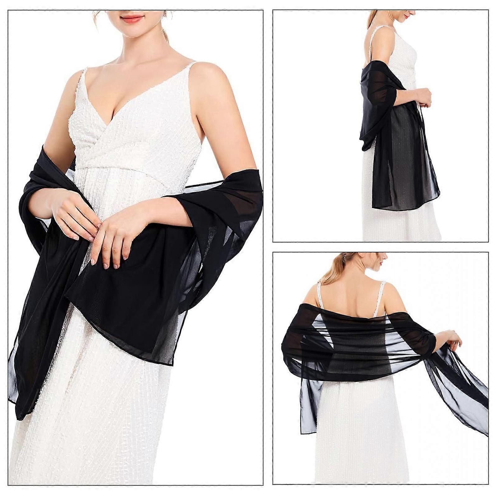 Women Hollows Out Tippet Solid Color Shawls Transparents Organza ...