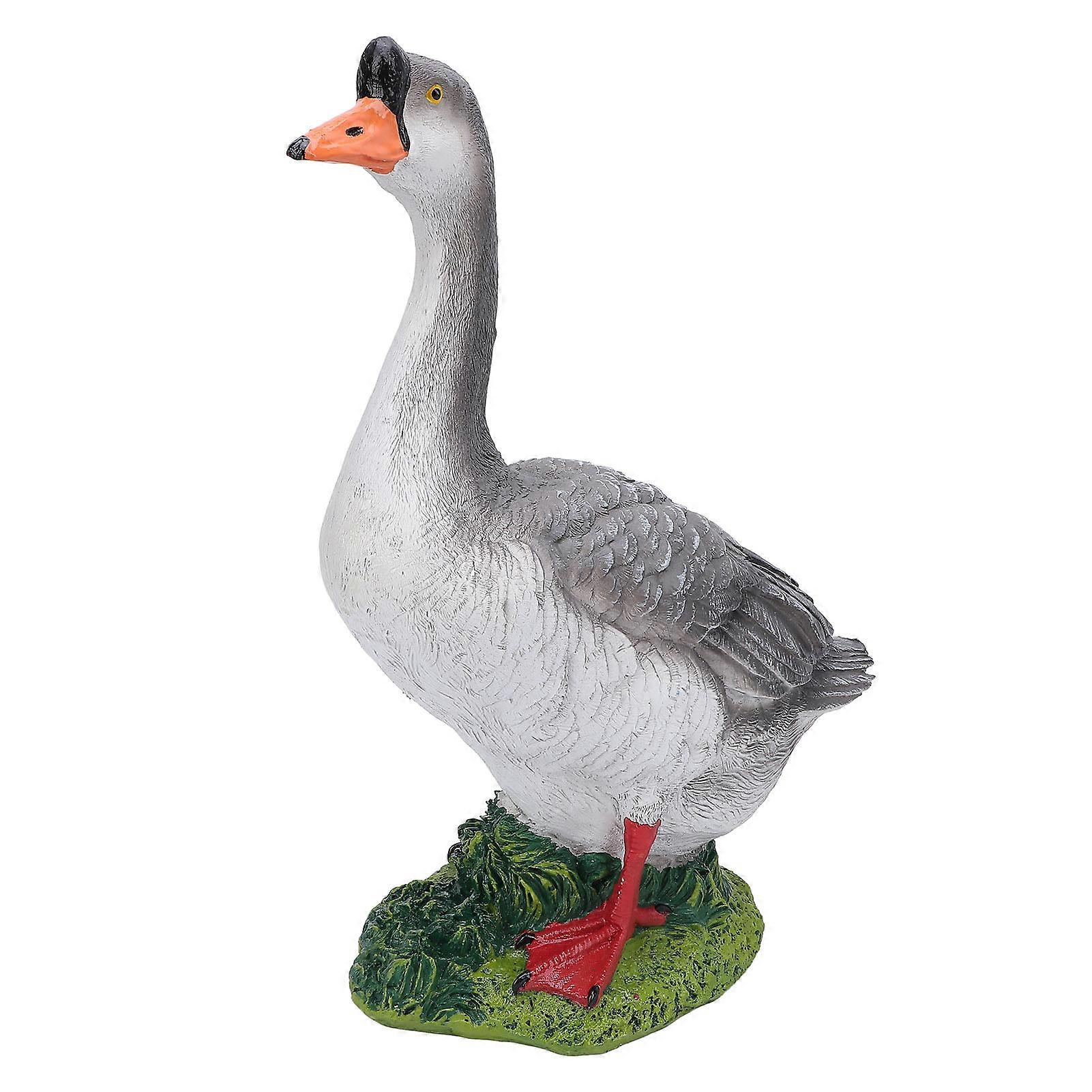 Goose Garden Statue Realistic Cute Resin Goose Sculpture for Flowerbed ...
