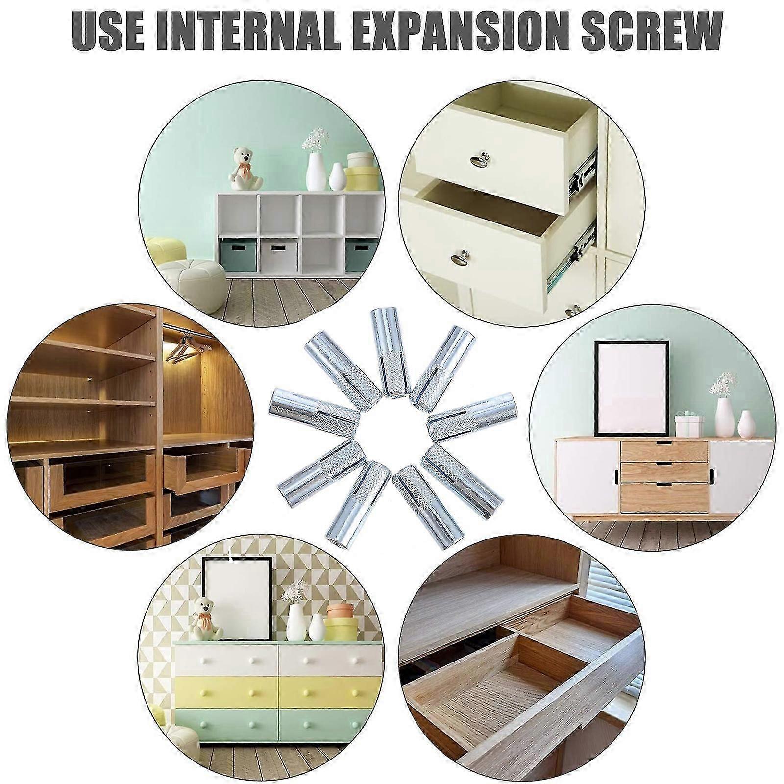 50 Pcs Wall Expansion Anchor Drop In Assisted Pegs Fastener Concrete ...