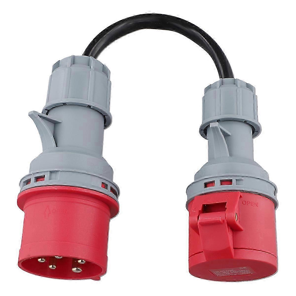32A to 16A Power Adapter 5 Pin Red CEE Male Female Industrial Plug EU ...