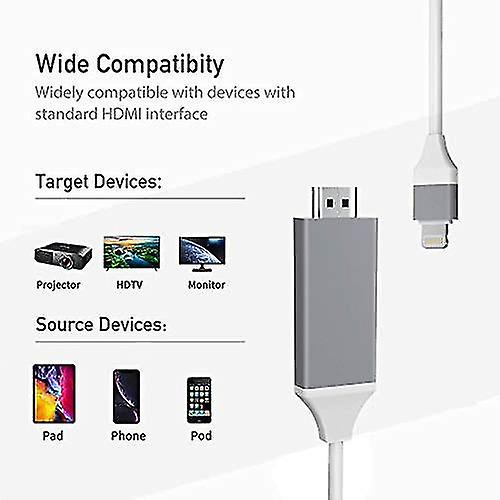 Lightning To Hdmi Adapter, 2k Lightning To Hdmi Digital Av Adapter ...