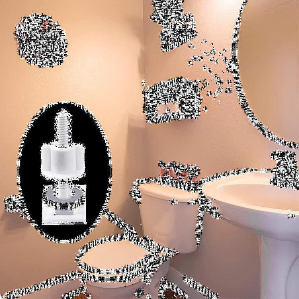 10 Pieces White Plastic Toilet Screws And Nuts With Rubber Washers ...
