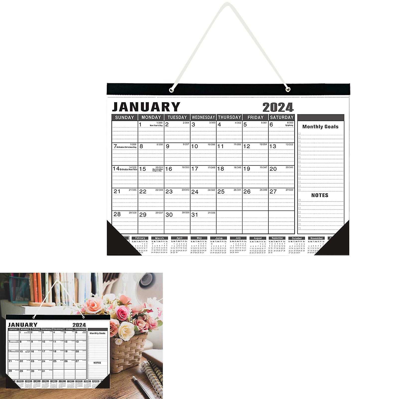 2023-2024 Wall Calendar Home Decoration Thick With Hanging Hook Large ...