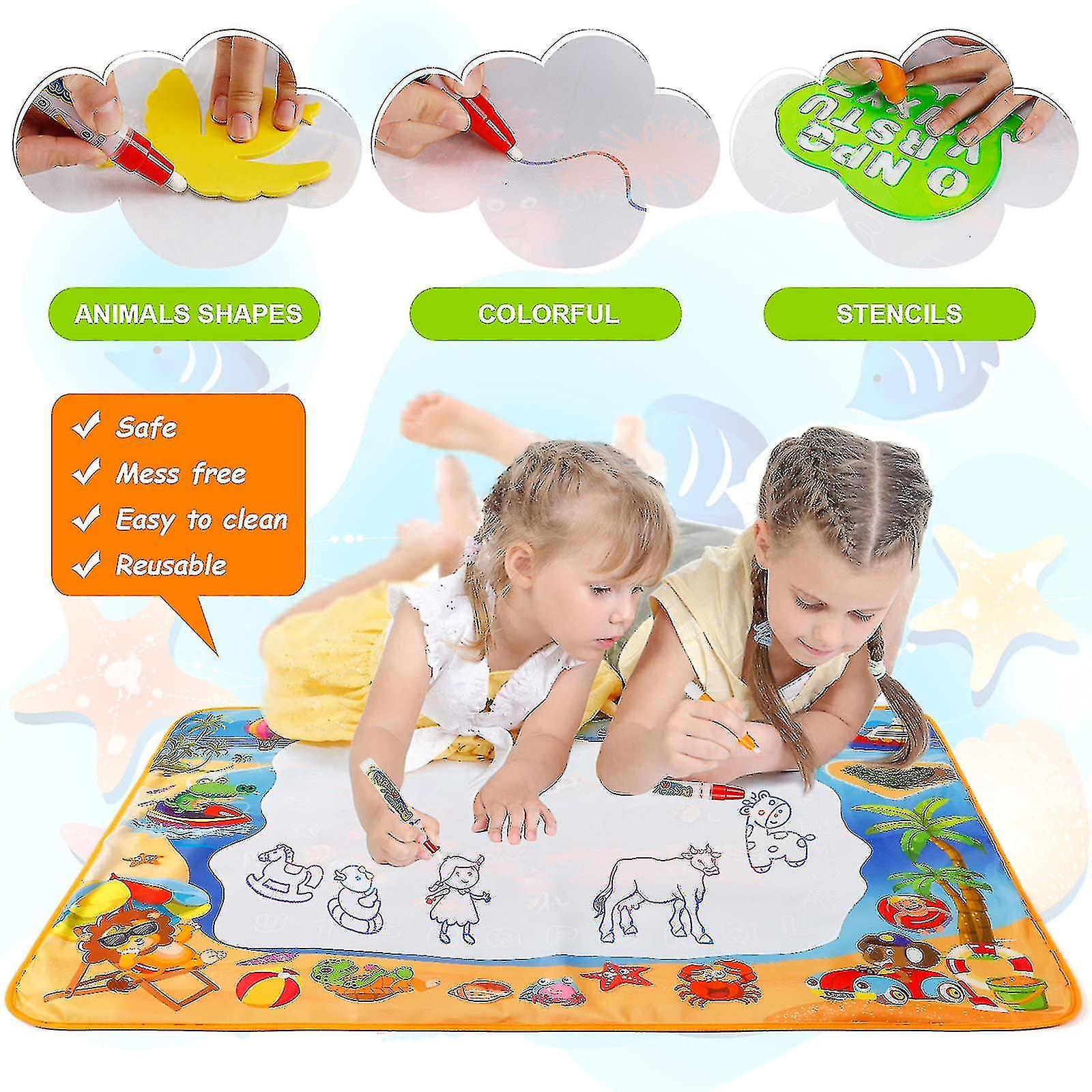 Water Painting Doodle Mat 100 X 70cm, Stencils And Shapes, Learning ...