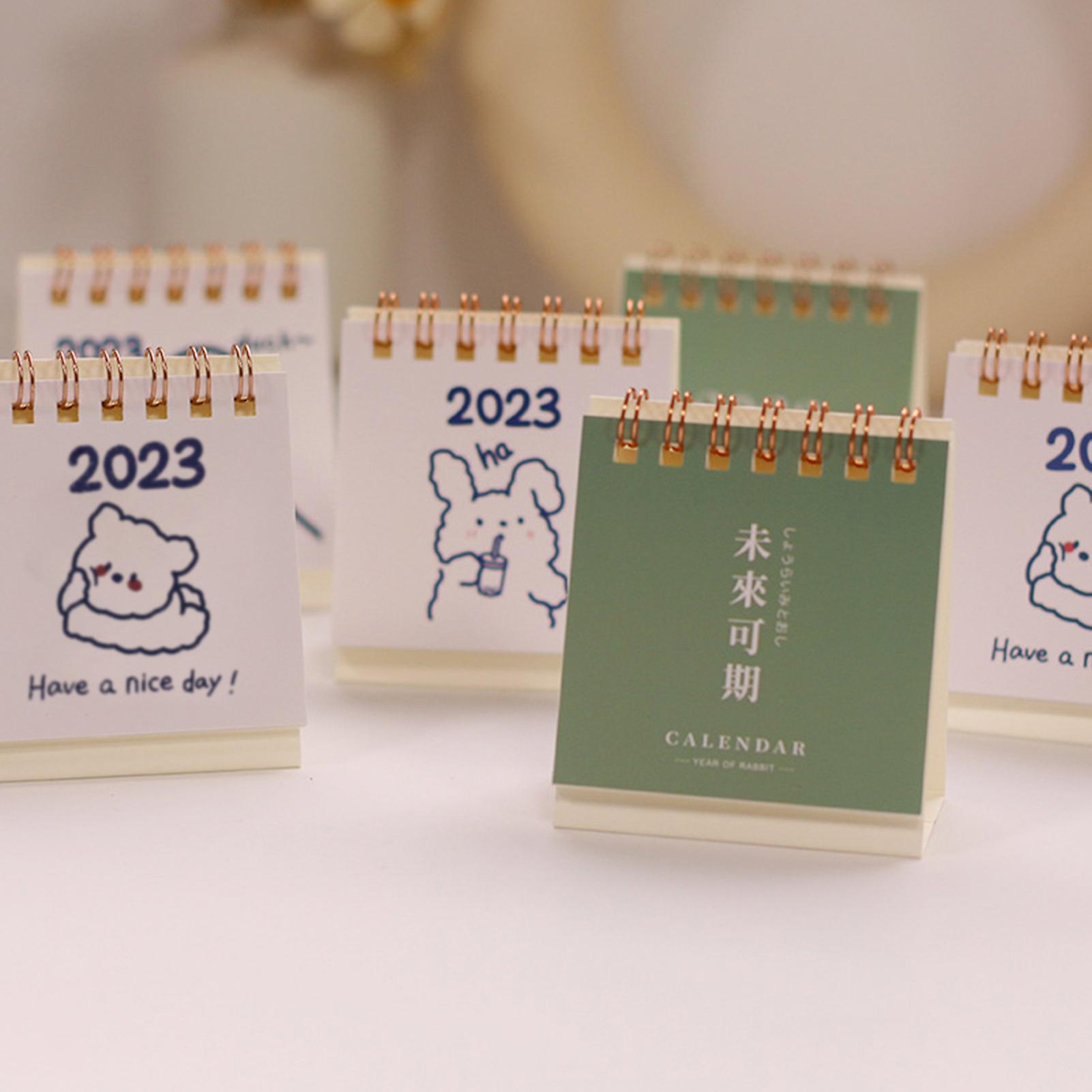 Desk Calendar Smooth Page Turning Portable Decorative Convenient Easy ...