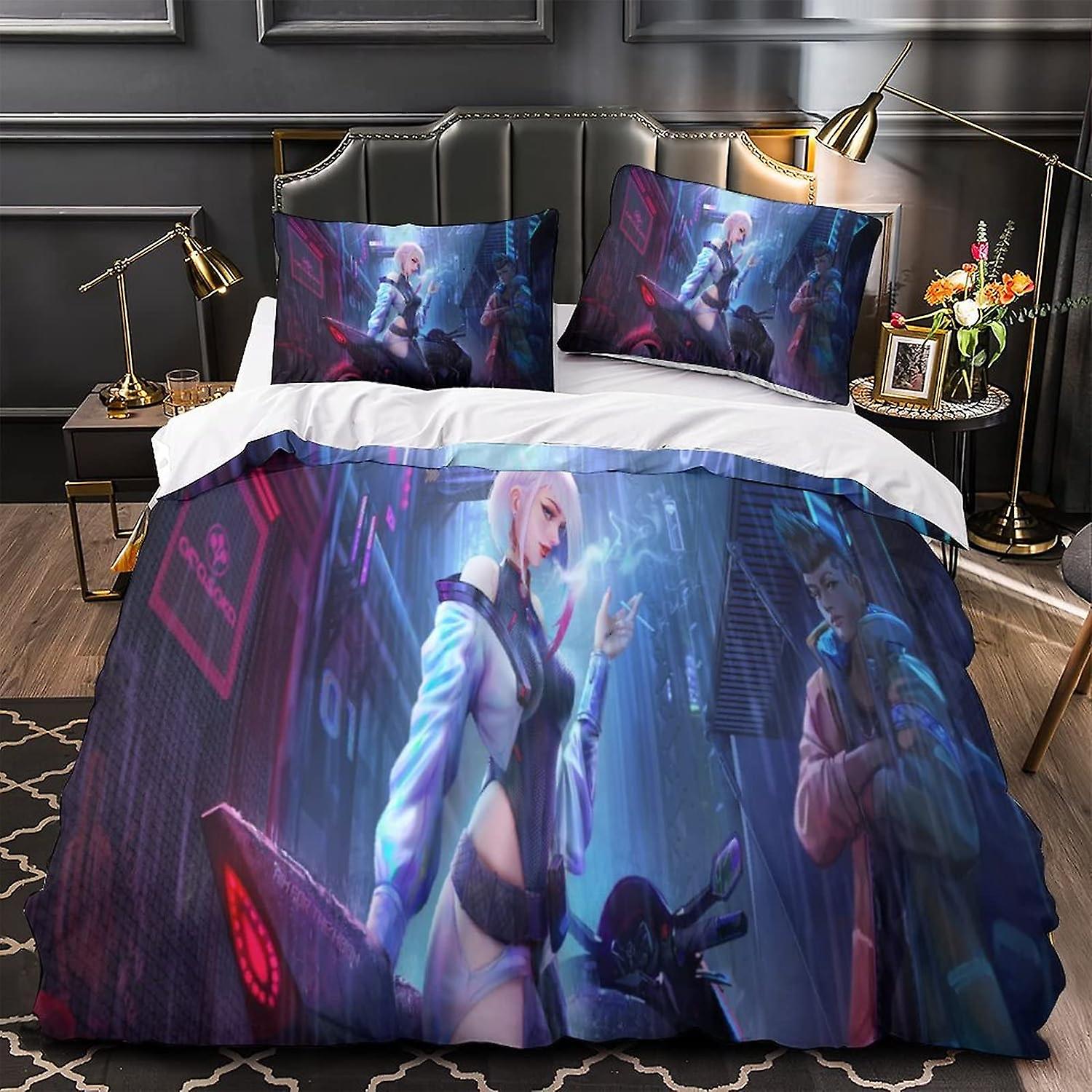 Cyberpunk Edgerunners Duvet Cover Set Luxe 3D Printed Bedding David And Lucy Quilt Cover for ...