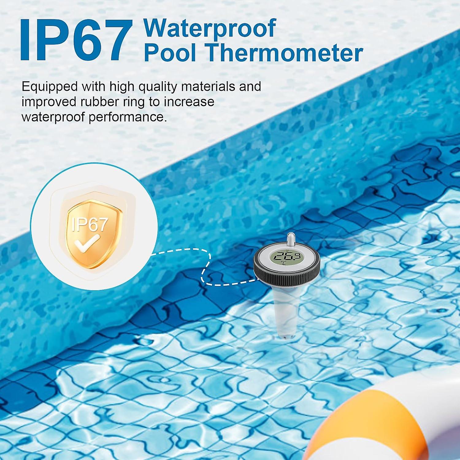 Wireless Pool Thermometer Floating Easy Read, Digital Pool Thermometer ...