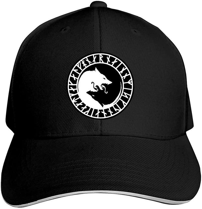 Vikings Mjolnir And Rune Wheel Norse Mythology Symbol Baseball Dad Cap ...