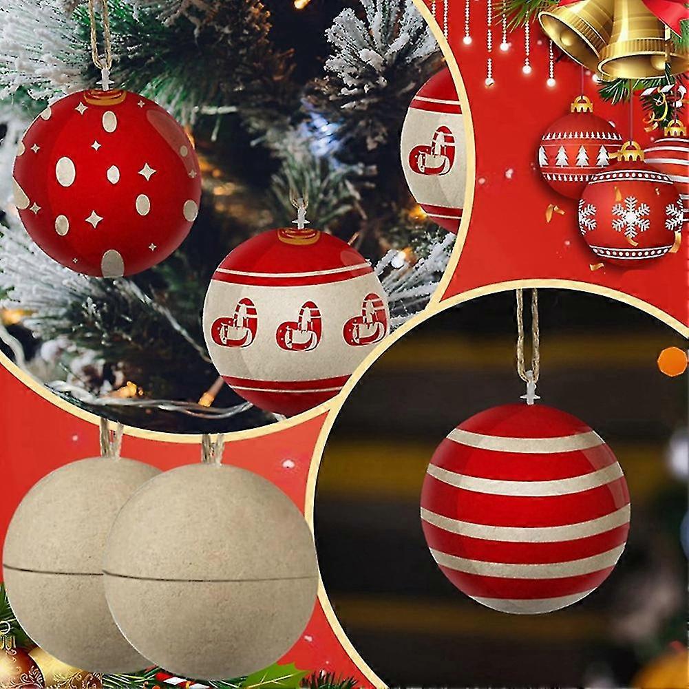 24 Pcs Christmas Paper Mache Balls 3.15 Inch Unpainted Empty Ball ...
