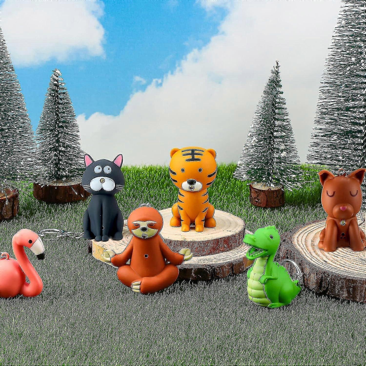 6 Pieces Nurse Flashlight Pediatric Nurse Flashlight Keychain Animal ...