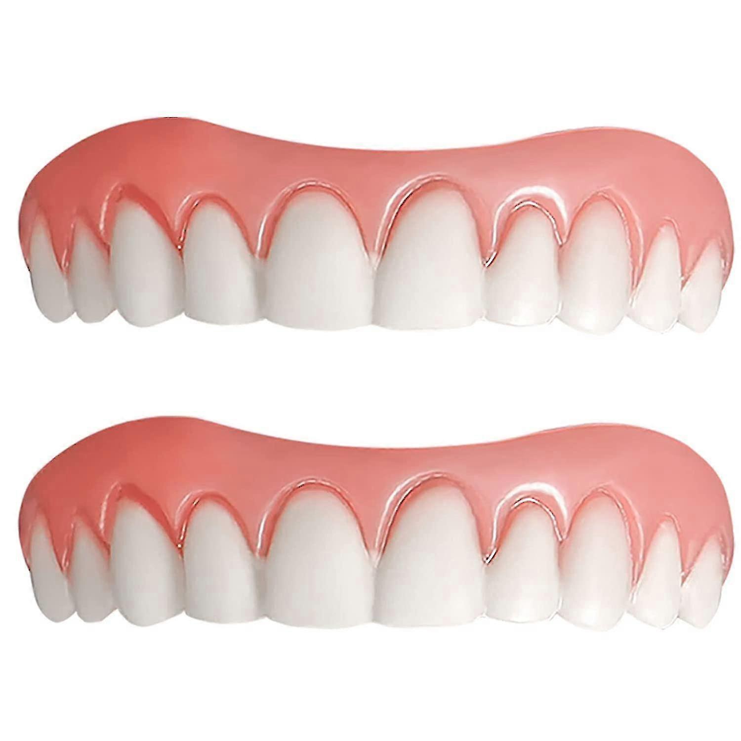 2 Pcs Fake Teeth, Dentures Teeth For Upper Jaw, Nature And Comfortable ...