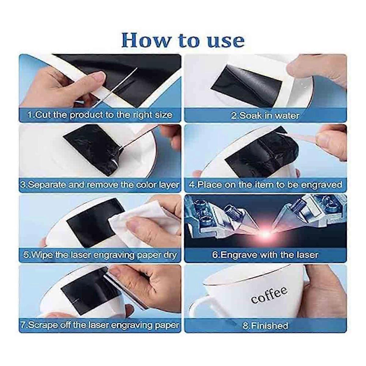 8 PCS Black Laser Engraving Marking Paper, 39X27cm Laser Color ...