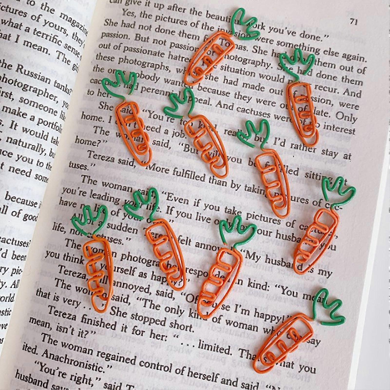 Carrot Shaped Paper Clips Funny Cartoon Cute Metal Paper Clips for Home ...