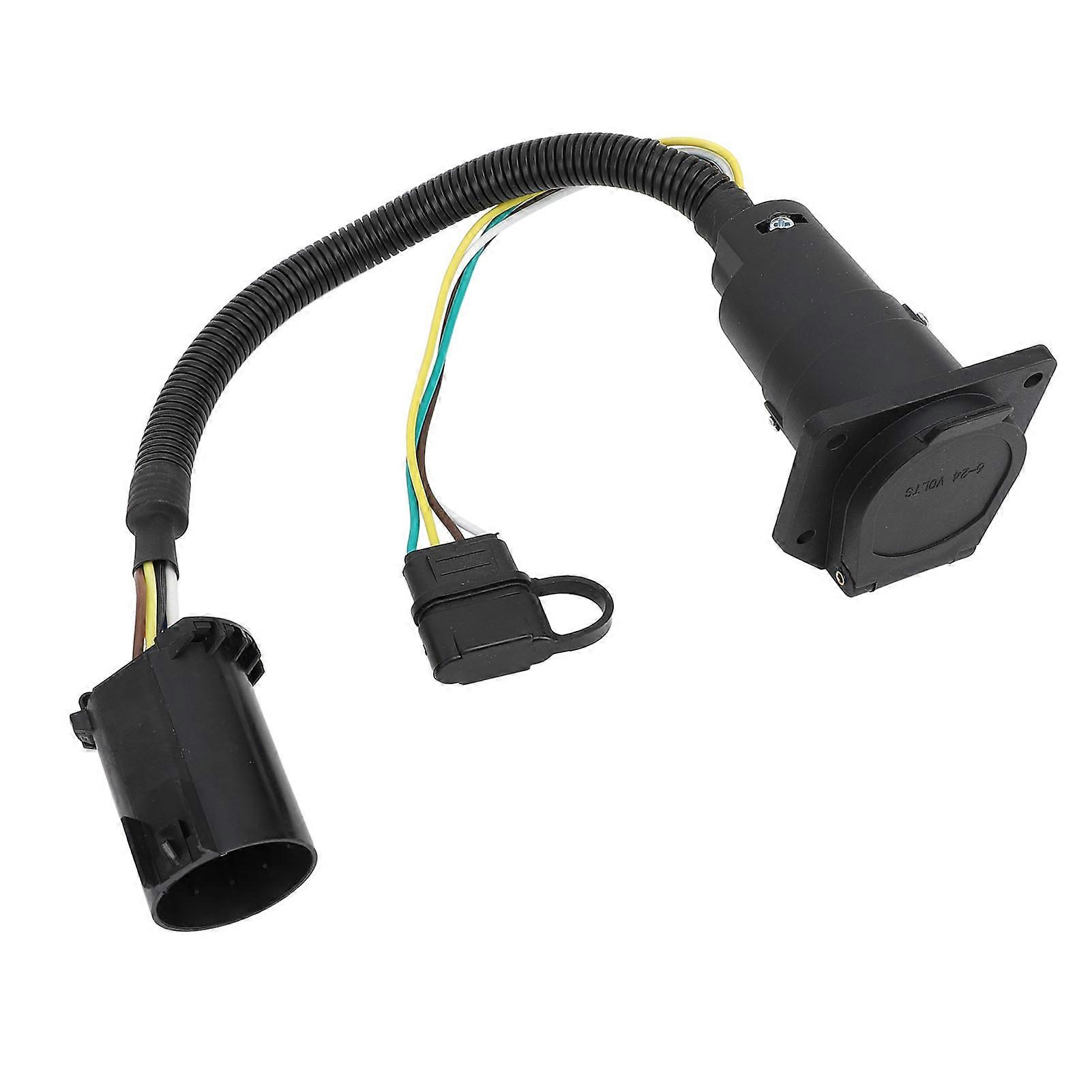 624V 7 Pin to 7 and 4 Pin Trailer Adapter Coiled Trailer Wiring Plug ...