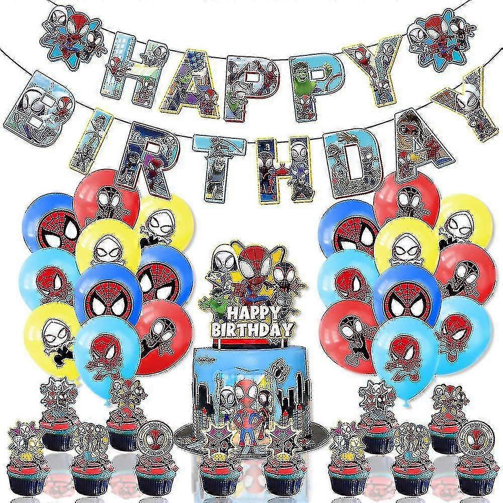 Spider-man Superhero Balloons Kits Set Boy Birthday Party Decor | Fruugo UK