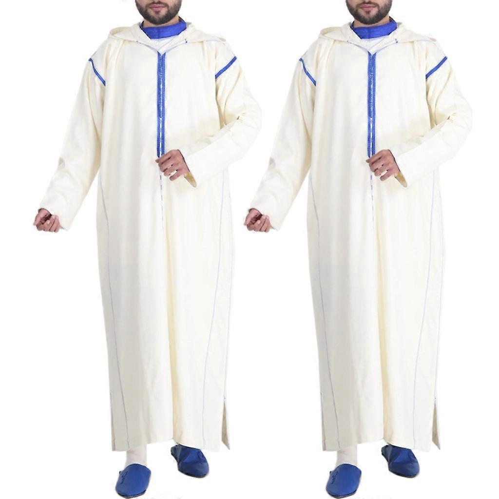 Saudi Arabic Thobe Muslim Hooded Kaftan Robes Middle East Jubba Thobe ...