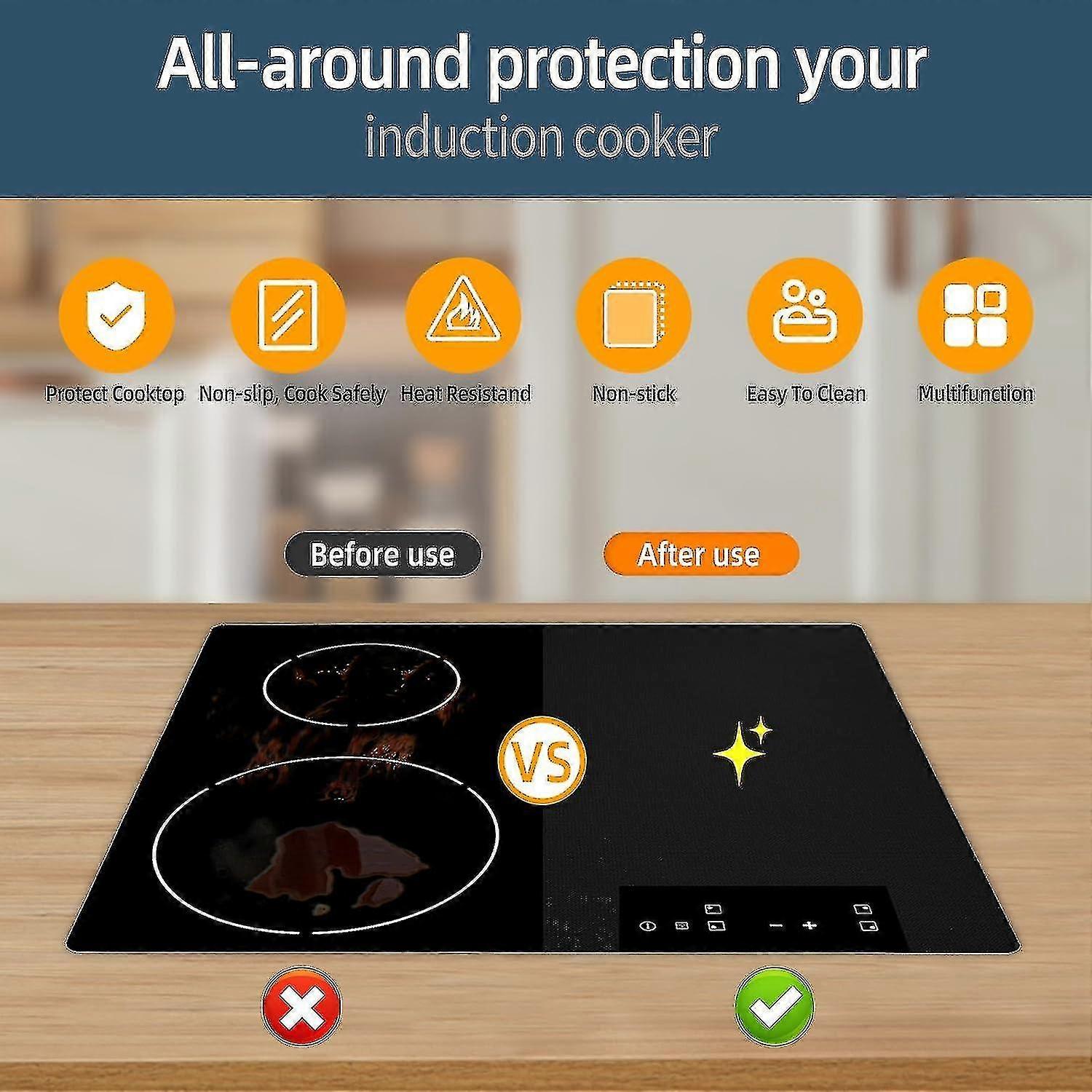 Large Silicone Induction Cooktop Protector Mat, 20.4 In X 30.7 In ...