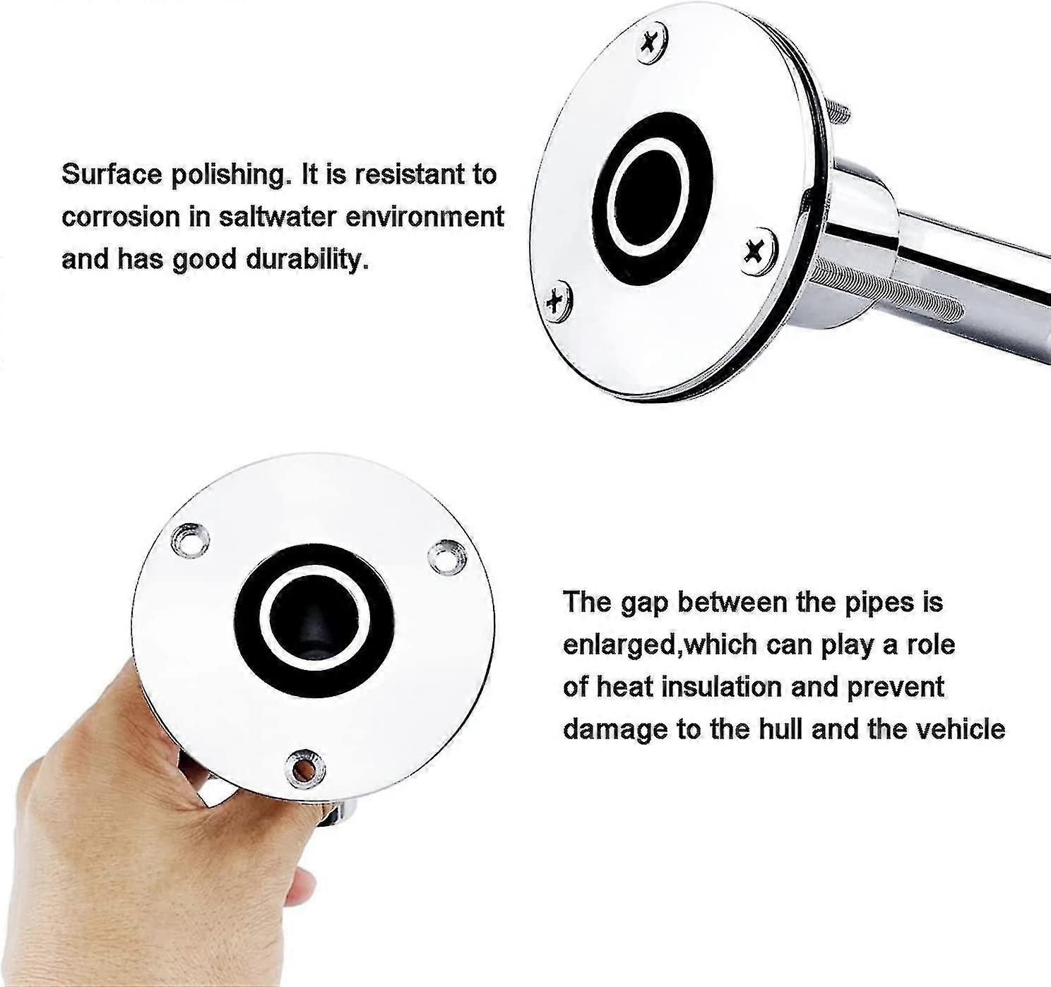 24mm/135 Degree Thru Hull Exhaust Skin Fitting, 316 Stainless Steel ...