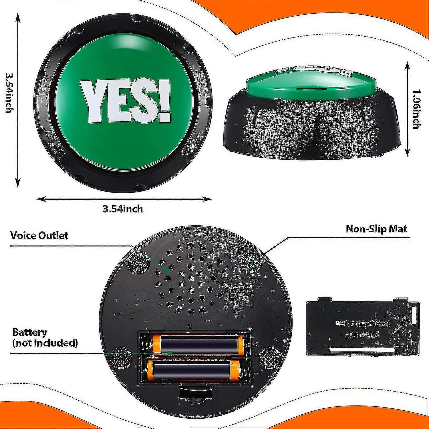 8 Pack Yes Sound Button Set, Maybe Sorry Sound Button Buzzer Talking ...