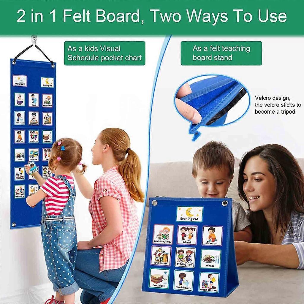 Kids Visual Schedule Calendar with 70 Pieces Dots Routine Cards Visual ...