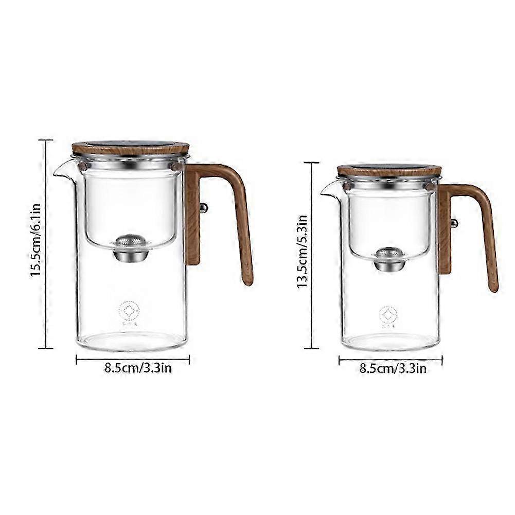 Tea Infuser Pot with Magnetic Filtration - Heat-Resistant Glass Teapot ...