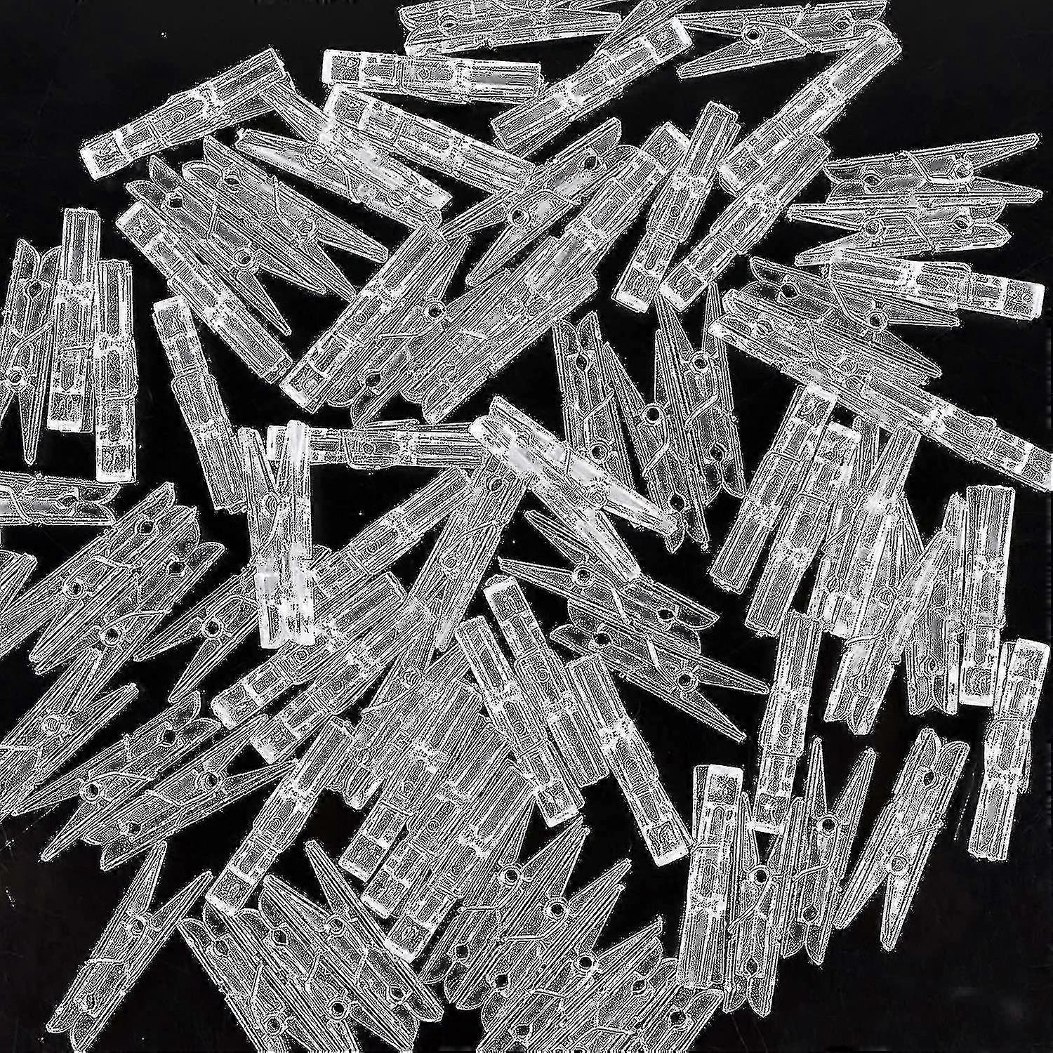100 Pcs Mini Pegs For Photos Tiny Photo Clips Clear Plastic Clothes ...