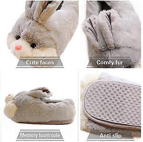 Liangnv Classic Bunny Slippers for Women Funny Animal Slippers for Girls Cute Plush Rabbit ...