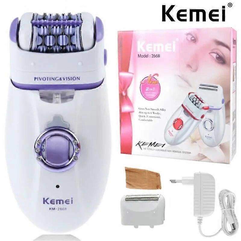 Kemei Mini 2 in 1 Hair Removal Machine Electric Rechargable Female ...
