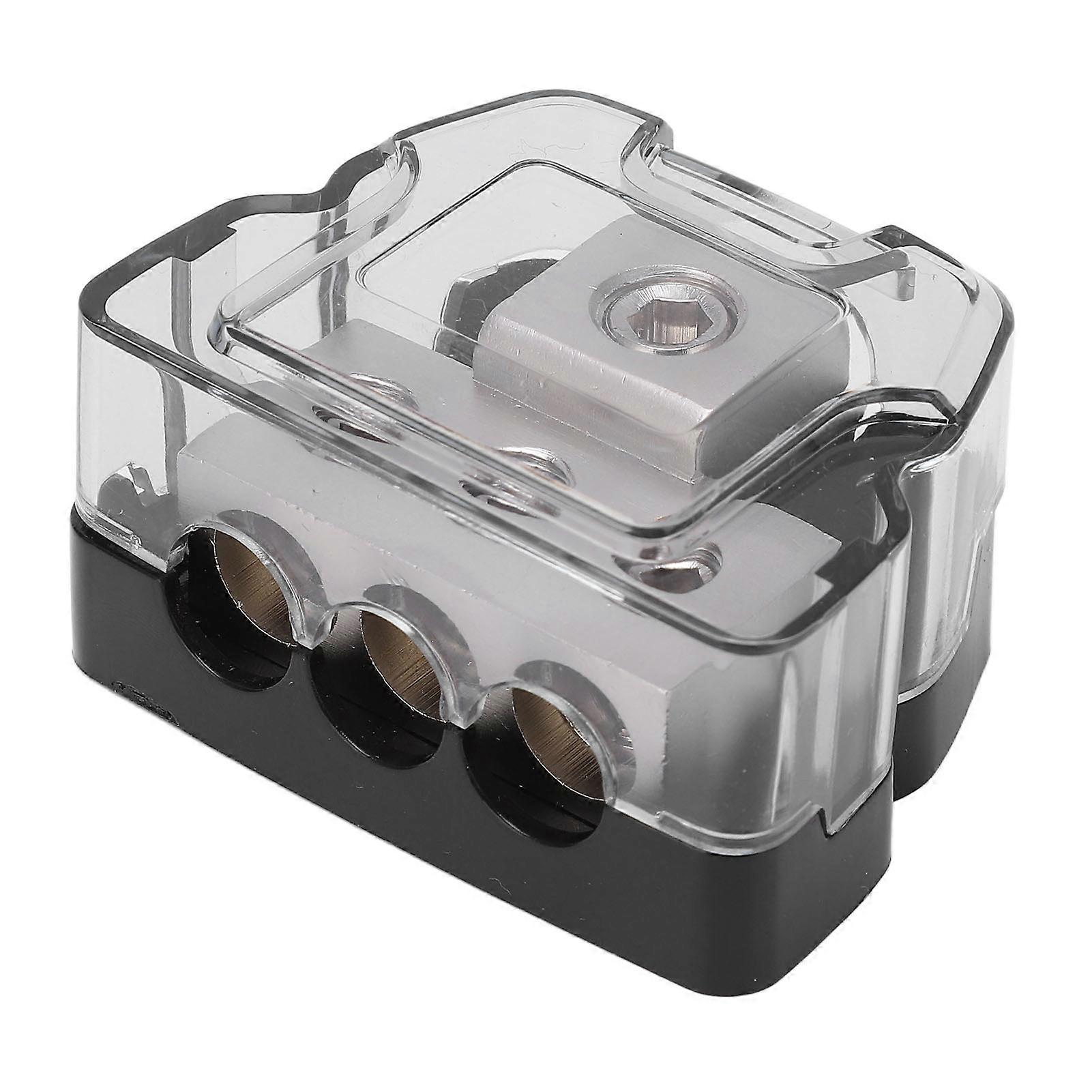 3 Way Power Distribution Block Ground Distributor o Splitter 0 Gauge in 4 Gauge Out Universal ...