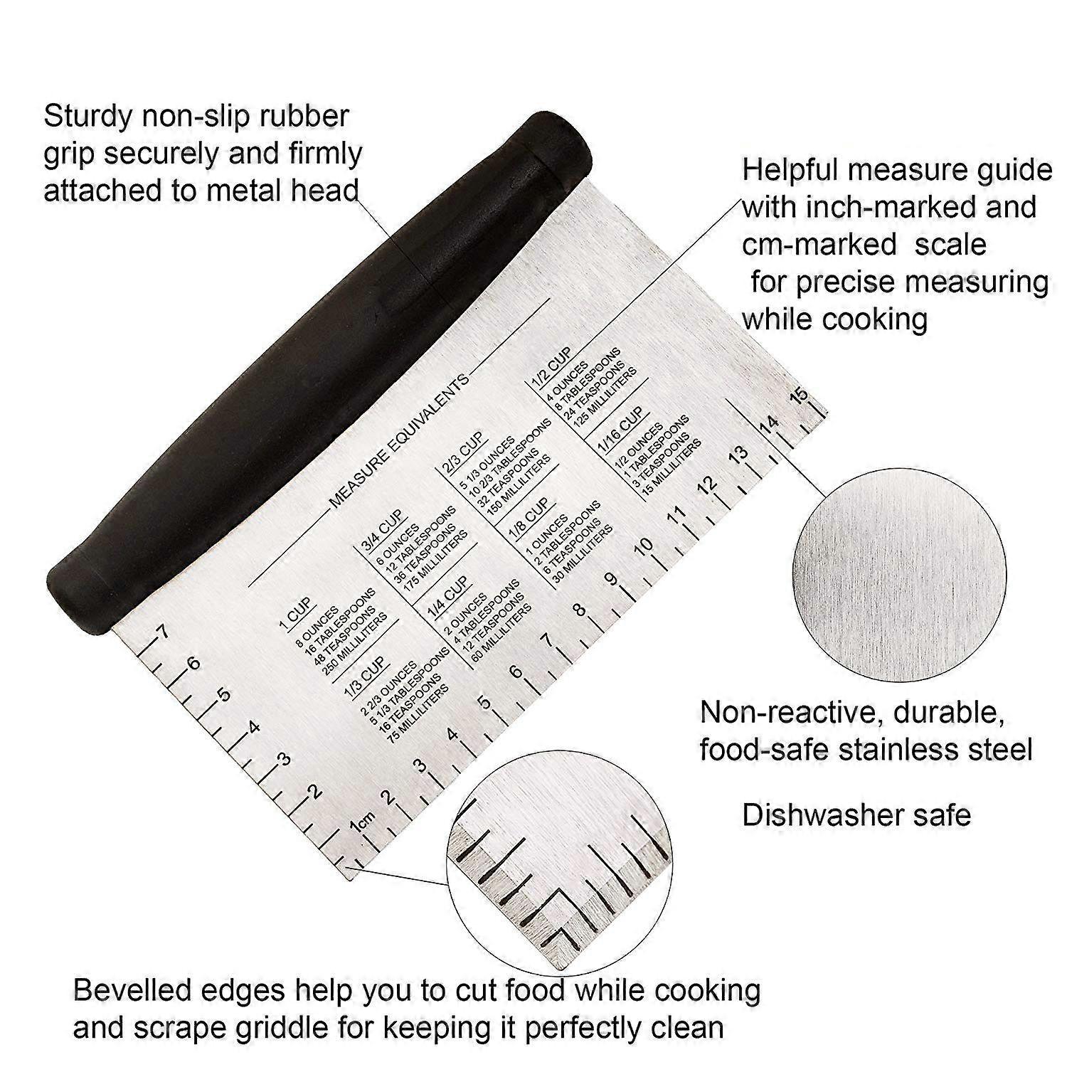 Stainless Steel Metal Griddle Scraper Chopper - Great as Dough Cutter ...