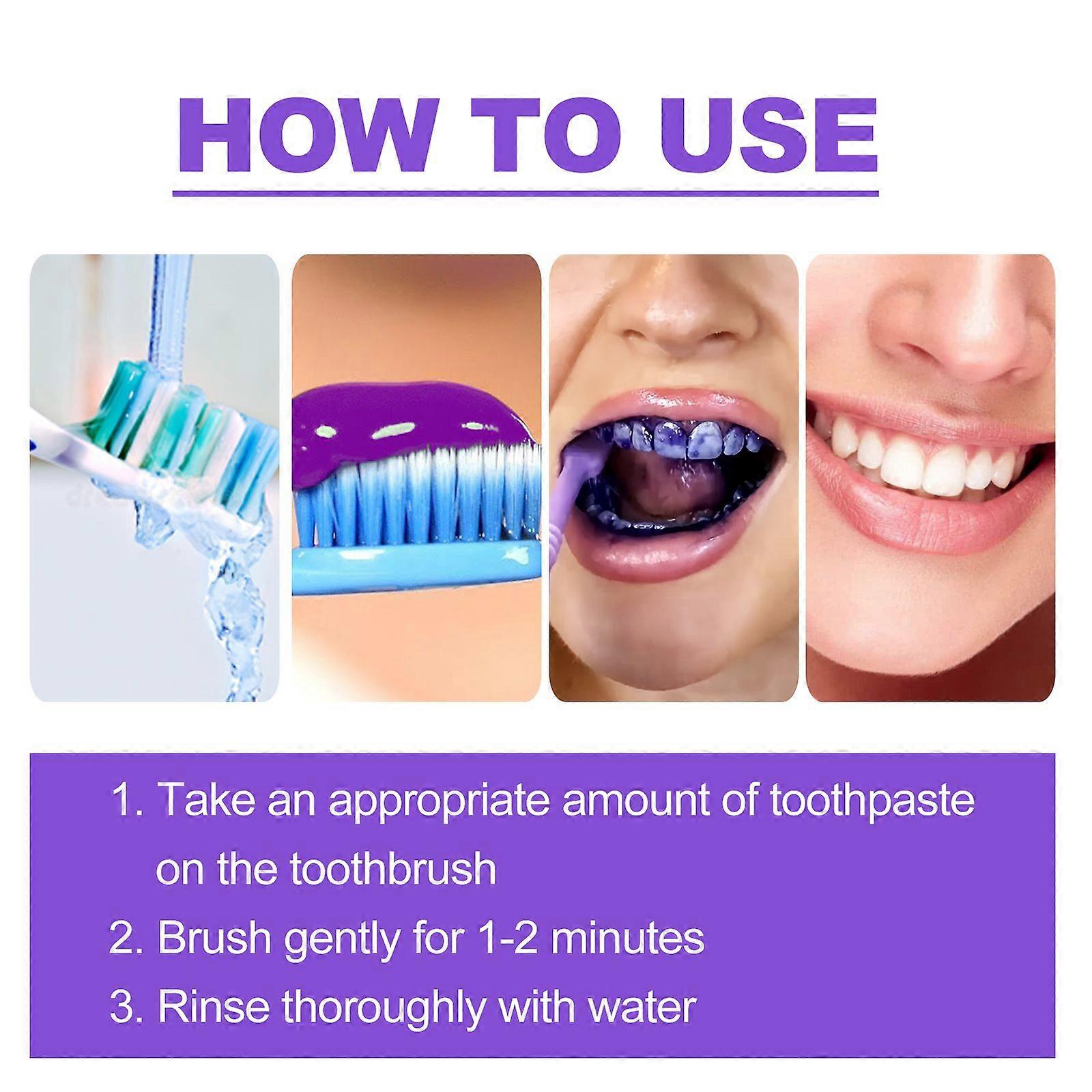 V34 Purple Toothpaste, Repair Teeth Mouth Clean Breath Fresh White ...
