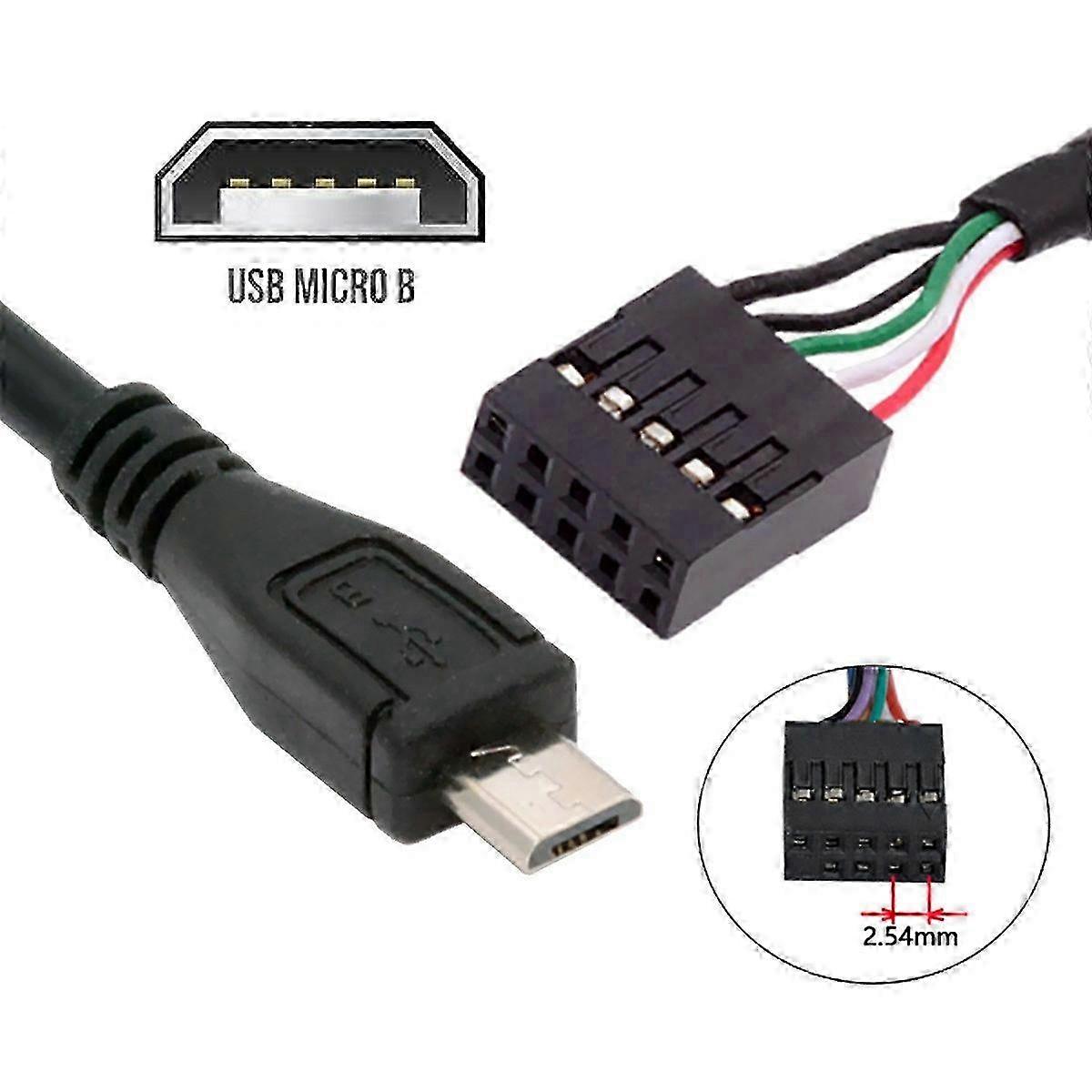 U2-018-MM USB 2.0 9pin/10pin Header to Micro USB 5pin Cable 50cm ...