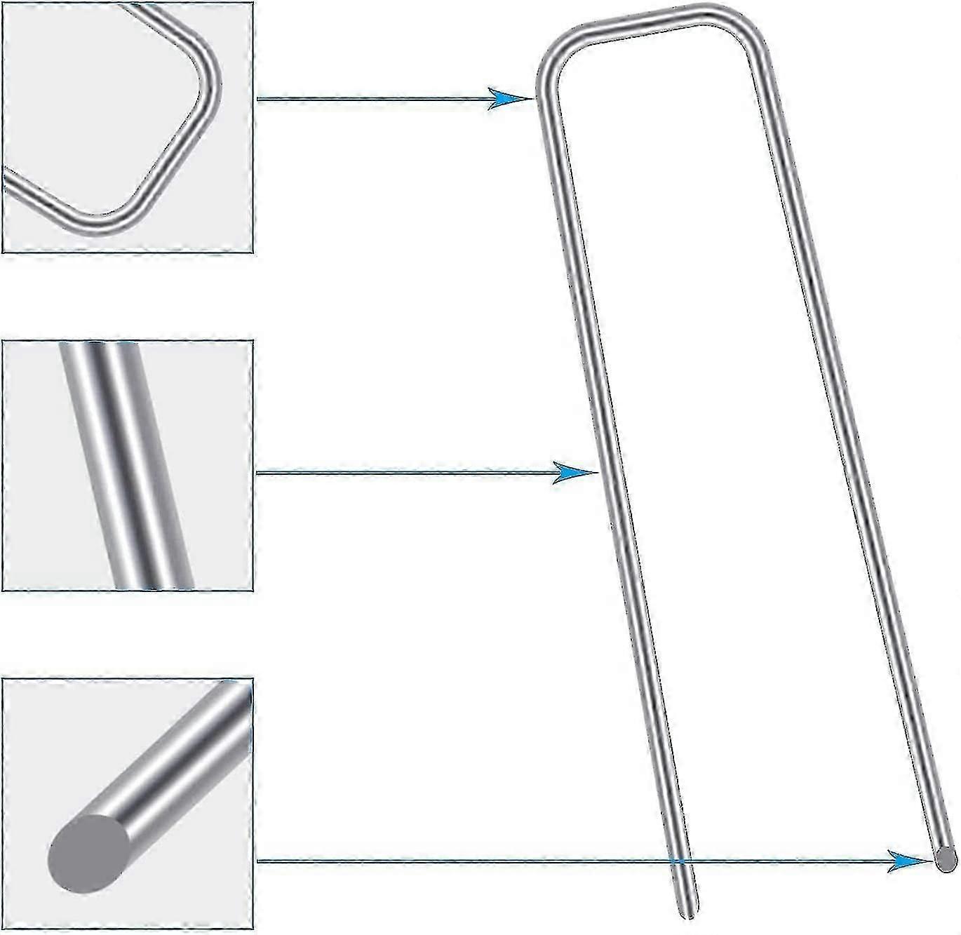 100 Pieces U-shaped Galvanized Garden Stakes, Ideal For Gardening ...