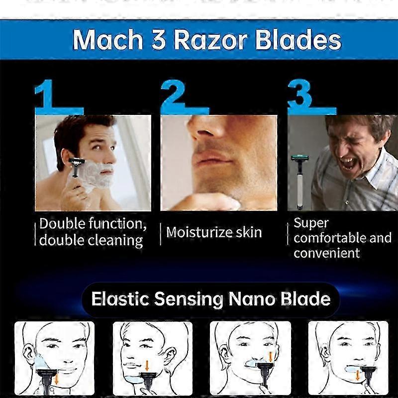 24PCS Mach 3 Razor Blade Refills, Compatible with Gillette Mach 3 ...