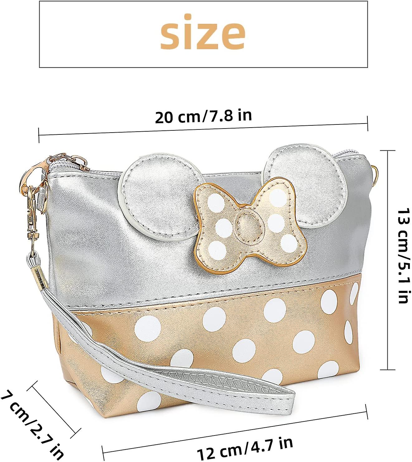 Cosmetic Bag Mouse Ears Bag with Zipper,Cartoon Leather Travel Makeup ...