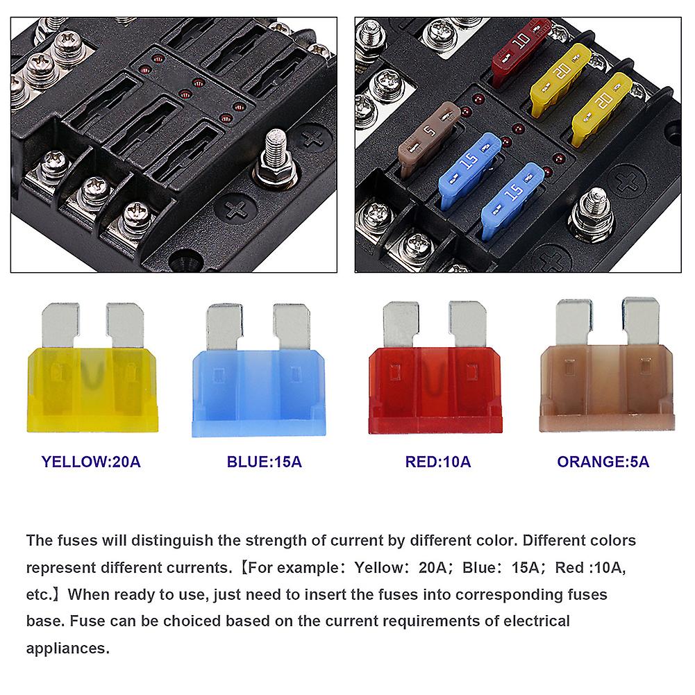1 in 6 out Fuse Holder Screw Wiring Box Insulating High-quality Fuse ...