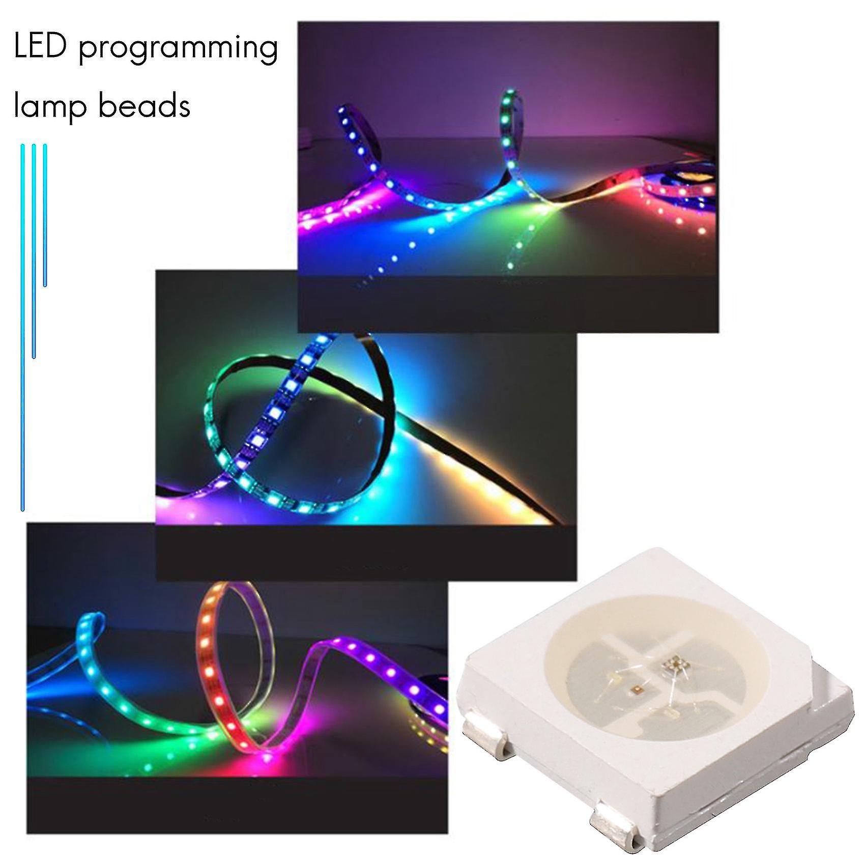 100pcs Ws2812b Rgb Led Chip 5050smd White Pcb Ws2812 Individually ...